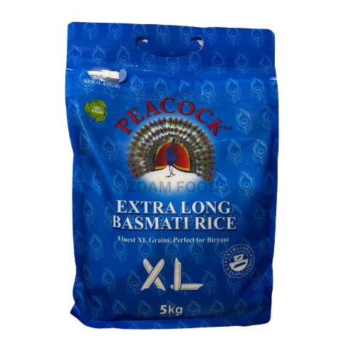 Peacock Extra Long Basmati Rice 5kg – ZOAM STORES